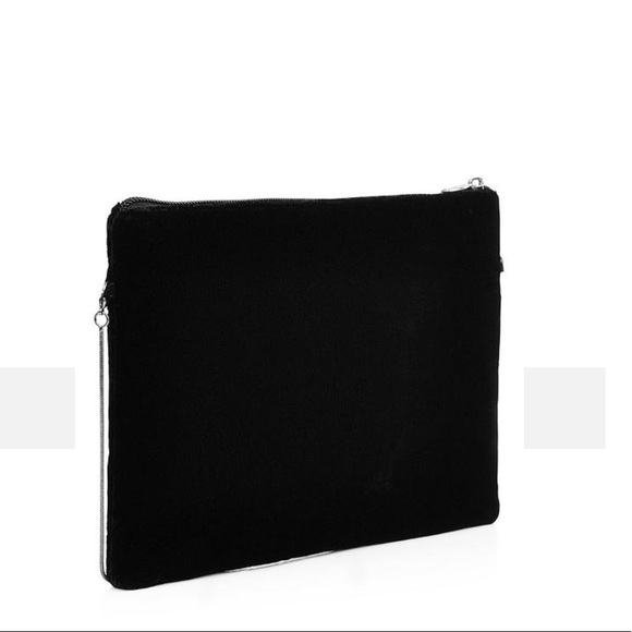 From St Xavier | Bags | From St Xavier Zipper Clutchblack Velvet | Poshmark